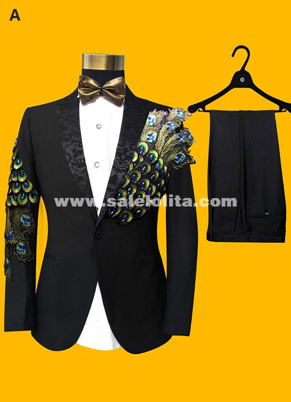 Peacock Black Suit，Theater Costume
