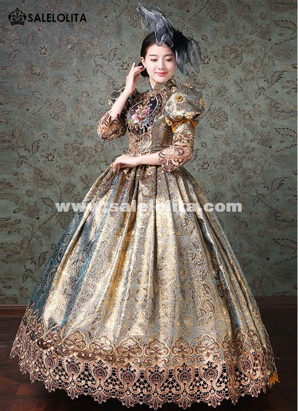 Upscale Champagne Marie Antoinette Rococo Dresses Medieval Victorian ...