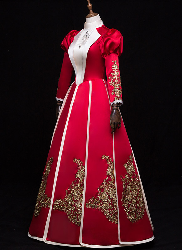 Red Rococo Baroque Queen Marie Antoinette Ball Dresses 18th Century ...
