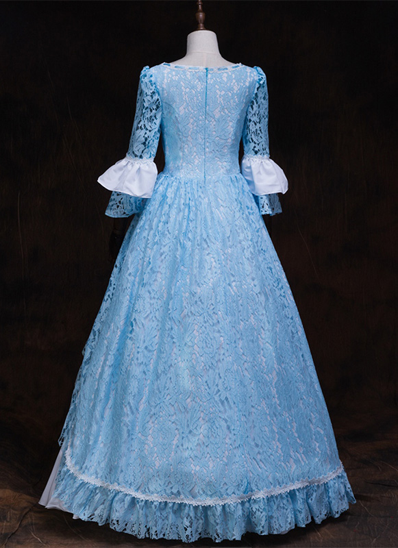 Blue Rococo Belle Princess Lolita Marie Antoinette Dress Medieval ...