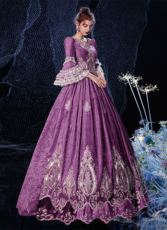 High-end Purple Rococo Southern Belle Queen Maire Antoinette Dress ...