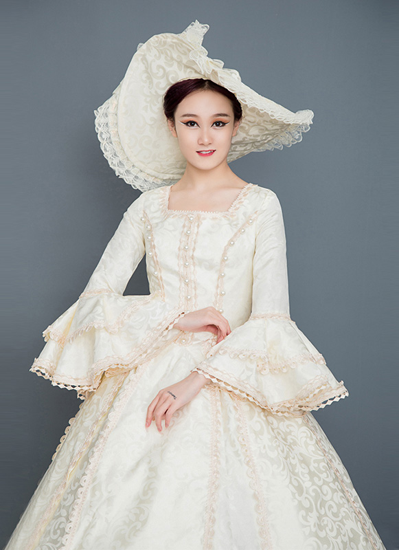 Hight Quality Light Yellow Rococo Southern Bell Dress Women Cosplay ...