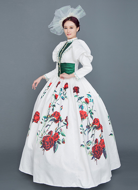 White Floral Rococo Marie Antoinette Dress Vintage Rococo Photography ...