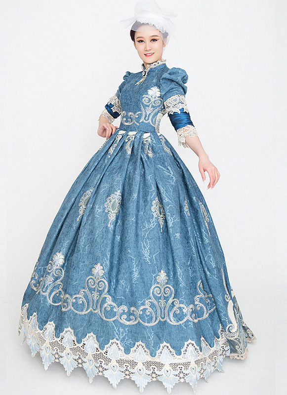 Blue Floral Rococo Marie Antoinette Dress Vintage Rococo Photography ...