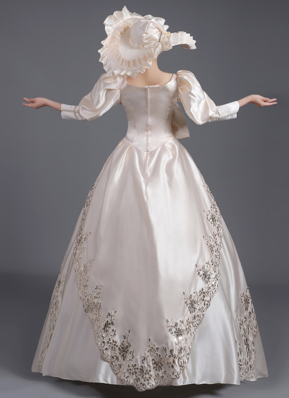 Revolutionary Bridal Ball Gown Early Victorian Wedding Dress Women Costume