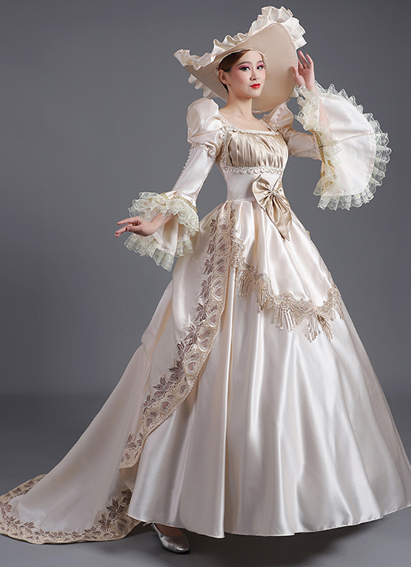 Baroque Rococo Wedding Dress Early Victorian Revolutionary Bridal Dress