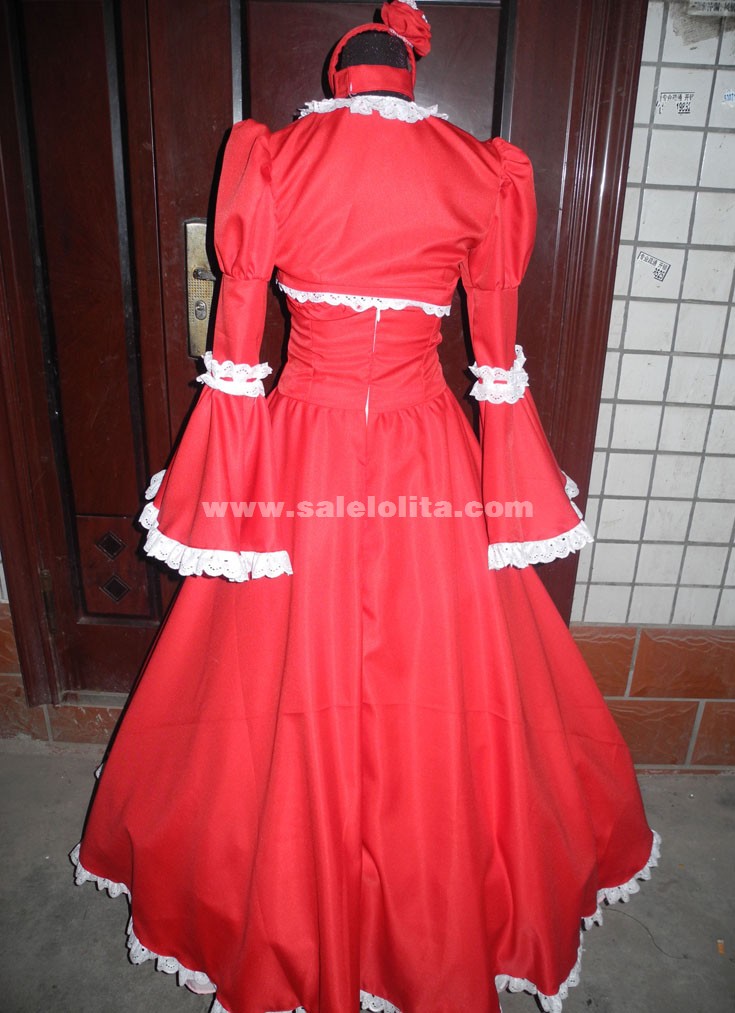 Black Butler Kuroshitsuji Elizabeth Cosplay Costume,Red Lady Elizabeth ...